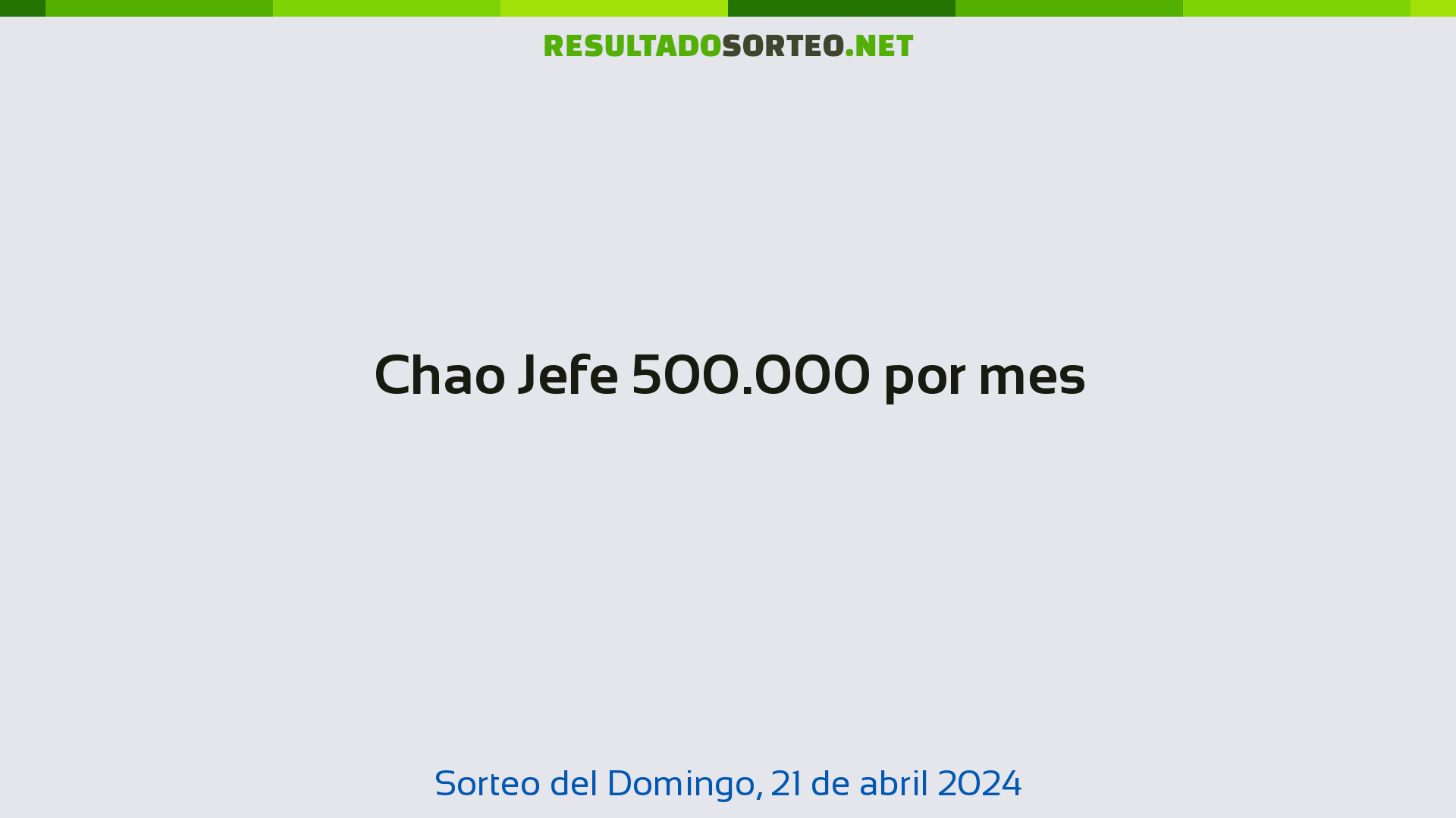 Chao Jefe 500.000 por mes. Sorteo del día 21 de abril de 2024