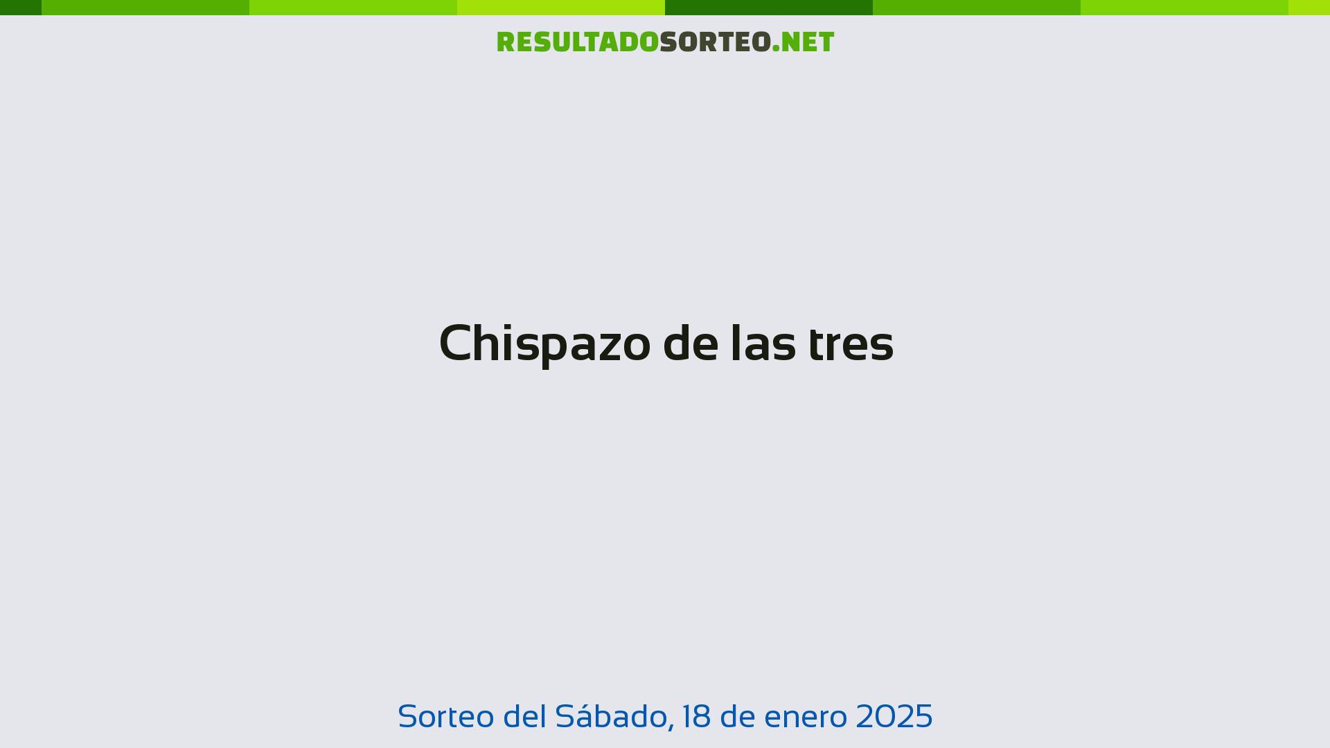 Chispazo de las tres. Sorteo del día 18 de enero de 2025